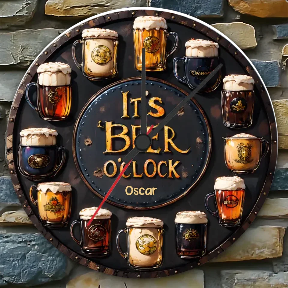 It's Beer O'clock - Personalized Beer Wall Clock 735504 – Printnationdirect