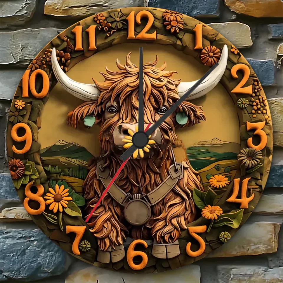 Love Highland Cow - Wall Clock 735512 – Printnationdirect